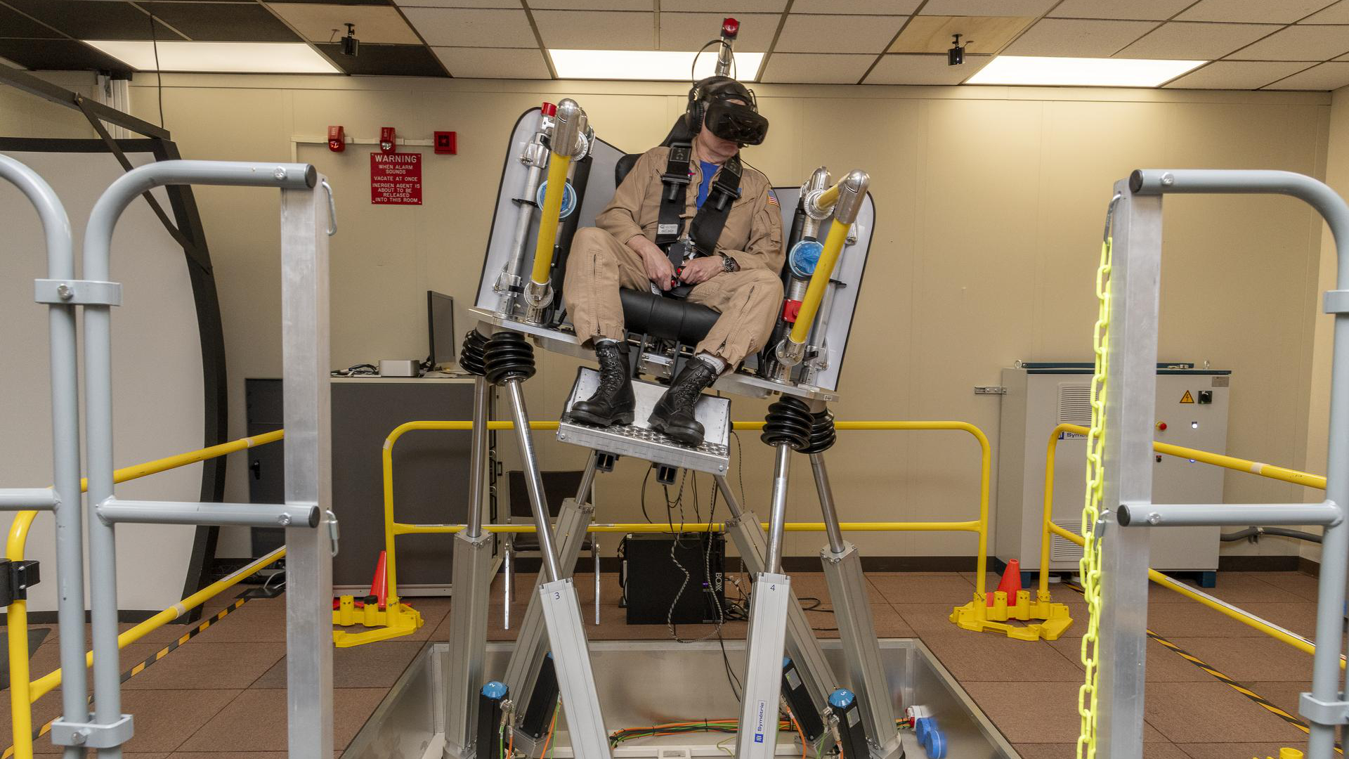 NASA uses a virtual reality simulator to explore what a flight in an ...